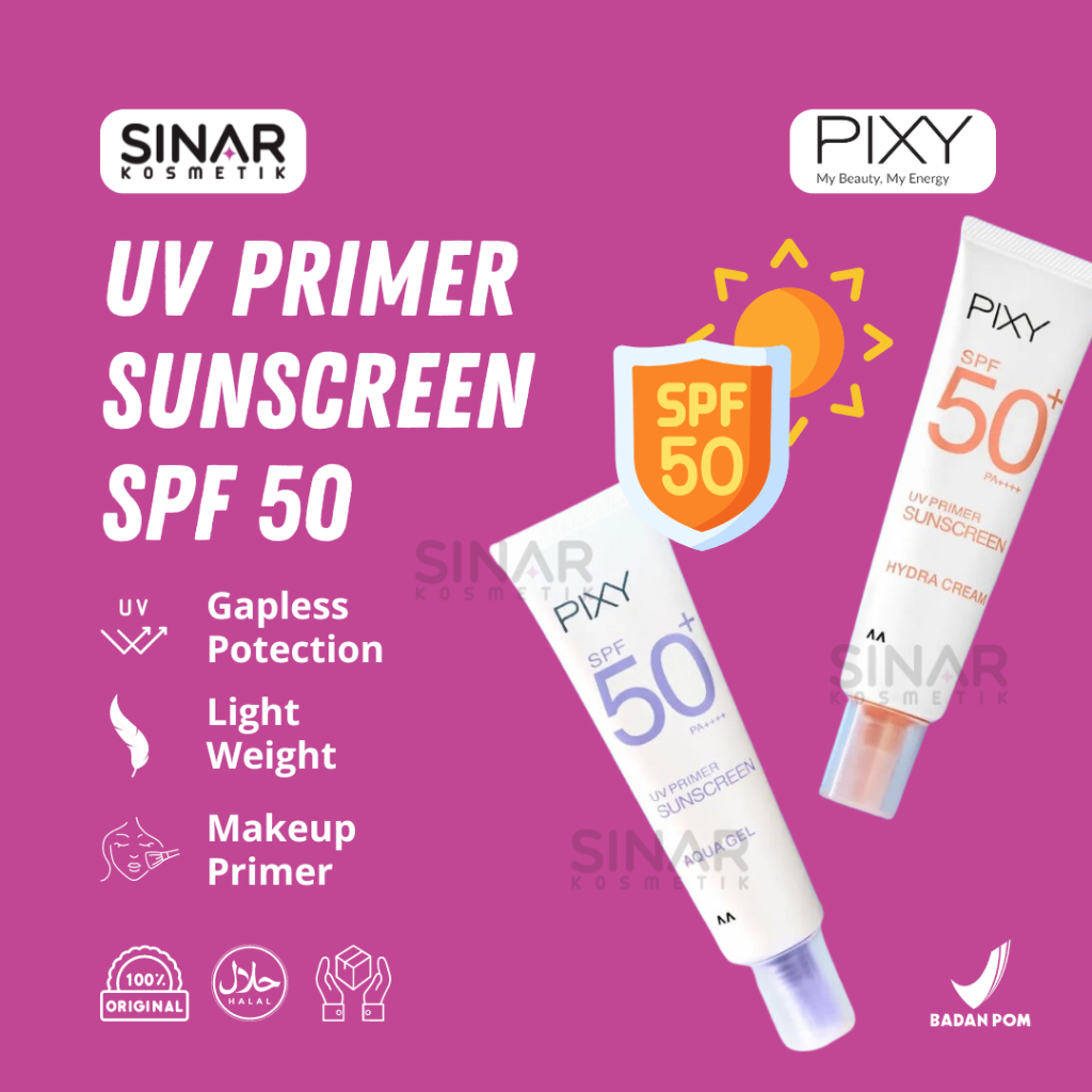 Jual PIXY UV Primer Sunscreen SPF50 + PA++++ Aqua Gel // Hydra Cream ...
