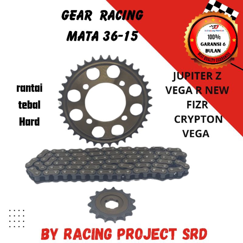 Jual GEAR GER GIR SET JUPITER Z PNP VEGA R NEW FIZR CRYPTON36-15 38-14 ...