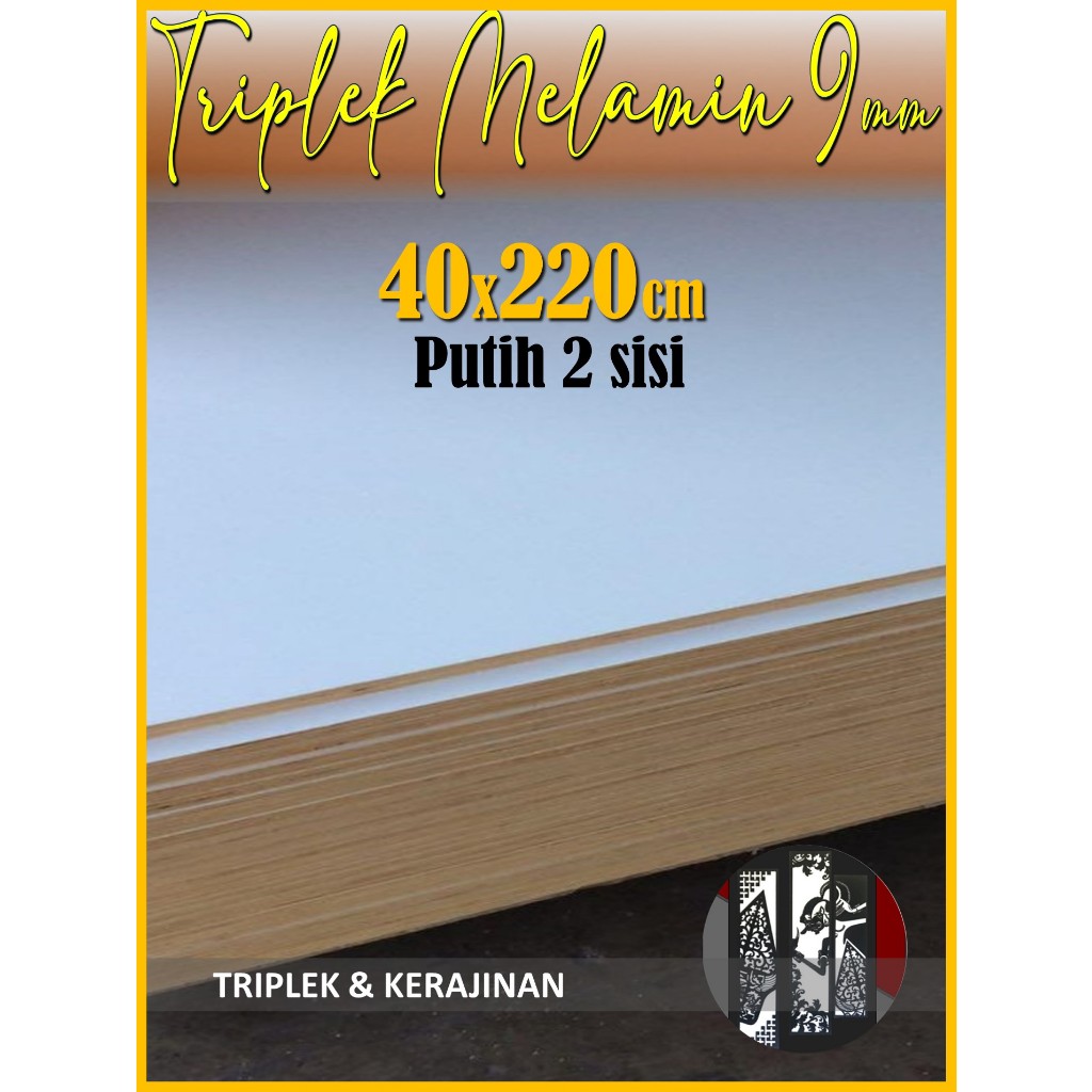 Jual Triplek Melamin Putih 9mm 40x220 cm (2 Muka | Doff-Glossy) 9 mm 40 ...