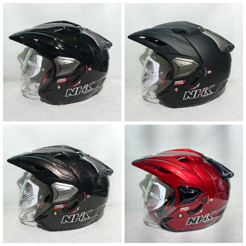 Jual HELM NHK PREDATOR WARNA SOLID DOUBLEVISOR ORIGINAL helm halfface ...