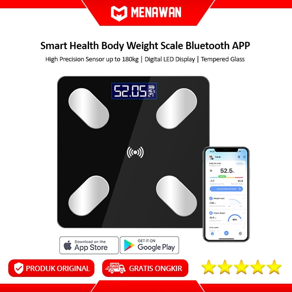 Jual Timbangan Badan Digital Bluetooth Aplikasi Smart Health Scale BMI ...