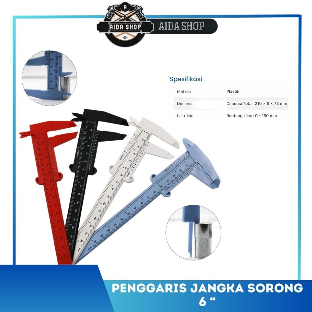 Jual Penggaris Sketmat 6 Inch ABS Jangka Sorong Vernier Caliper Gauge Micrometer 150mm Alat Ukur ...