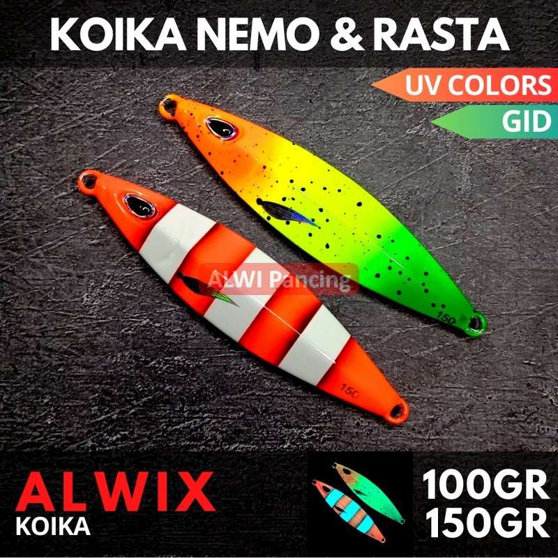 Jual ALWIX Metal Jig Full GID KOIKA 100gr 150gr NEMO & RASTA | Shopee Indonesia