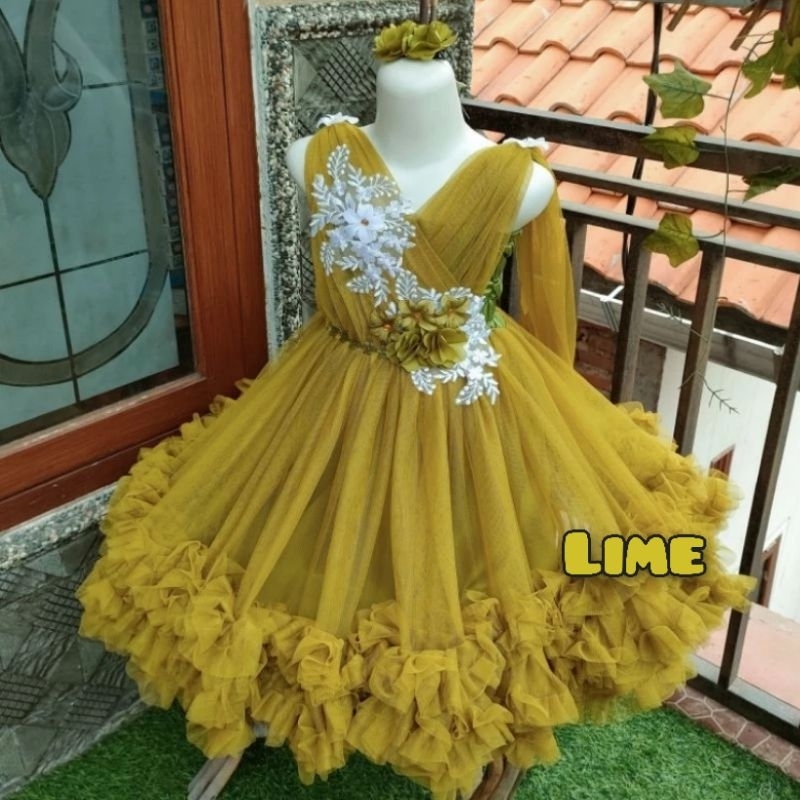 Jual DRESS TUTU PETITE SELENDANG ELEGANT HIAS BRUKAT MEWAH / BAJU ULANG ...