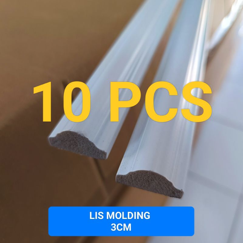 Jual Lis dinding tempel molding 3CM panjang 3M (10PCS) / list molding ...