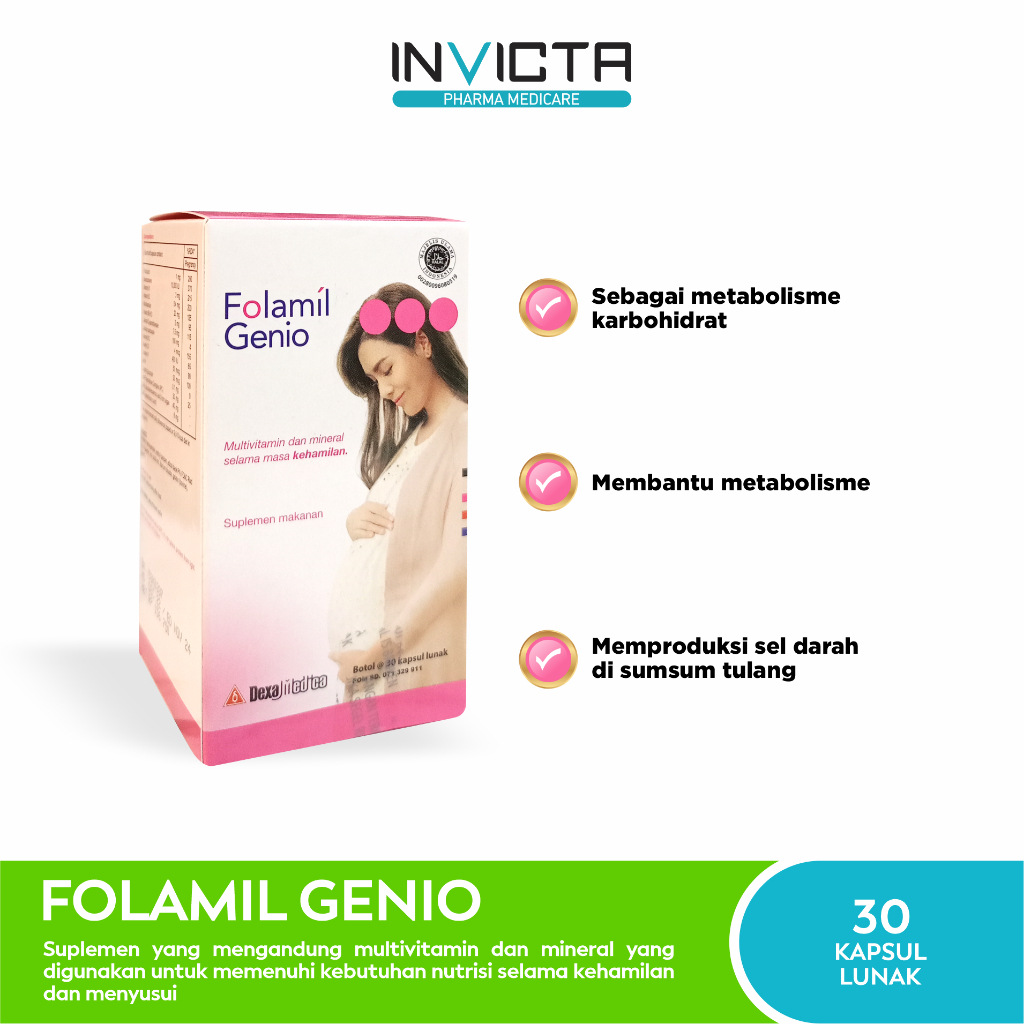 Jual Folamil Genio (/Suplemen/DHA/Multivitamin) - 30 Kapsul Lunak ...