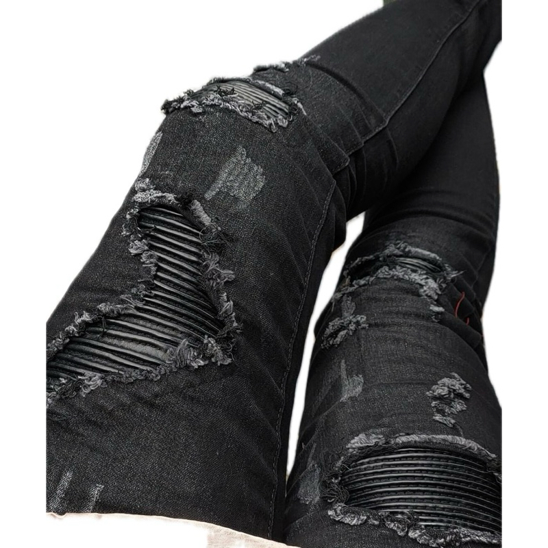 Jual Custom RIPPED JEANS S8 LEATHER | Shopee Indonesia