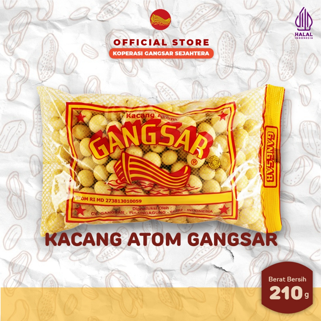 Jual Cemilan Kacang Atom Shanghai Gangsar Super 210gr | Camilan Renyah ...