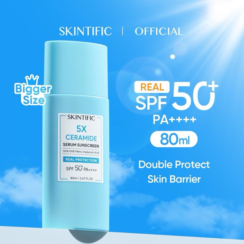 Jual [80ml] SKINTIFIC 5X Ceramide Serum Sunscreen SPF50 PA++++ Big Size ...