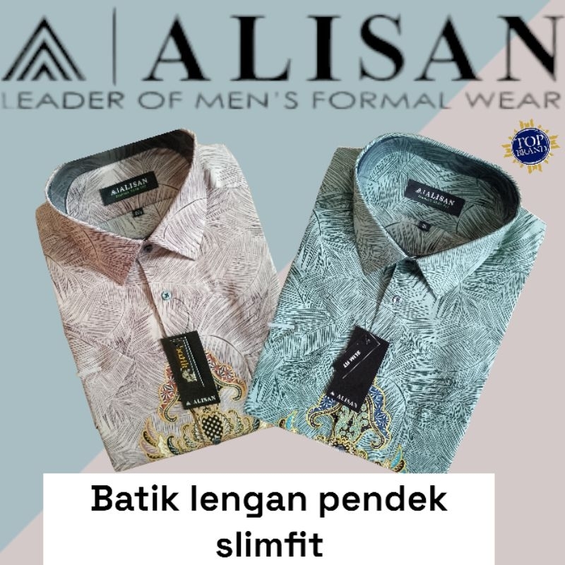 Jual KEMEJA ALISAN BATIK SLIMFIT PENDEK | Shopee Indonesia