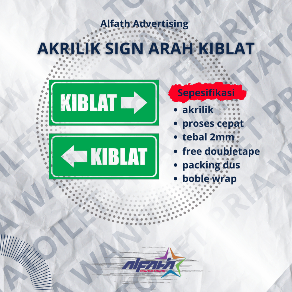 Jual Akrilik Signage Tanda Arah Kiblat Untuk Menentukan Arah Kiblat ...