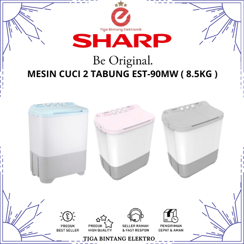 Jual Mesin Cuci 2 tabung Sharp EST 90MW (9KG) | Shopee Indonesia