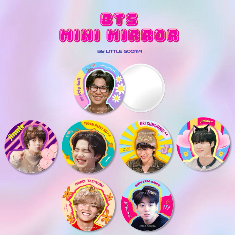 Jual Mini Mirror BTS by Little Gooma - Pocket Hand Mirror BTS - Kaca ...