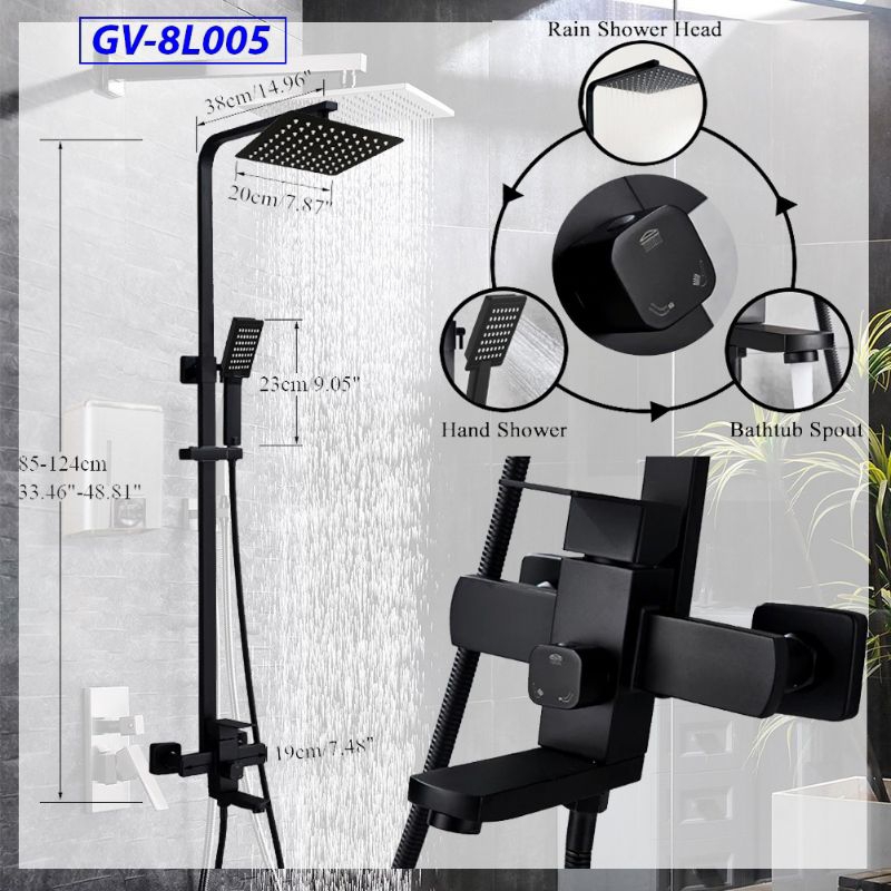 Jual Kran shower column panas dingin/kran tiang shower hitam panas ...