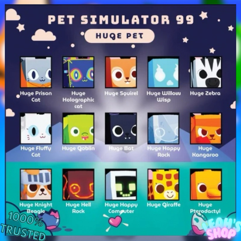 Jual Huge Pets PS99 | PET SIMULATOR 99 | Shopee Indonesia