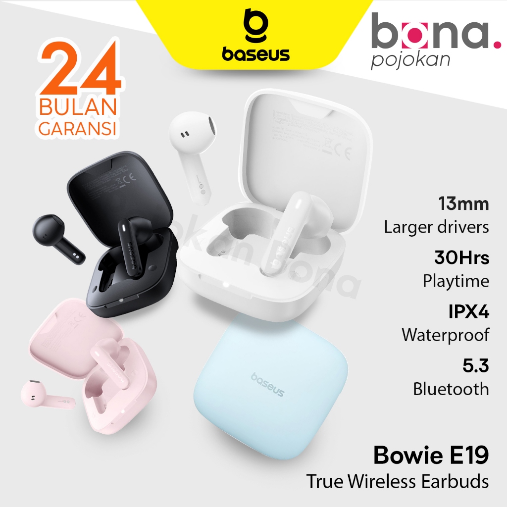 Jual Baseus Earphone Bluetooth Bowie E16 True Wireless Earphone TWS ...