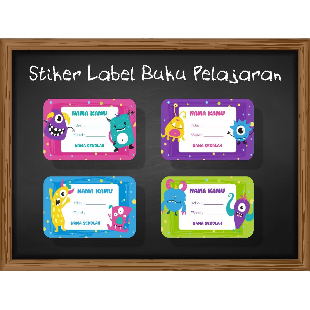 Jual (64 PCS) Sticker Label Buku Tulis Pelajaran Nama Sekolah & Mata ...