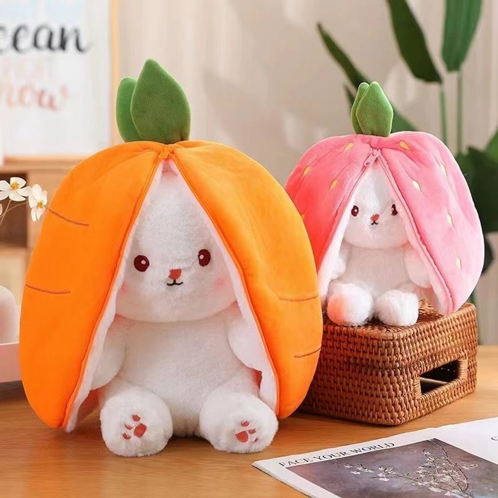Jual Boneka Kelinci Strawberry Wortel Flip Resersible Pakai LED Bahan ...