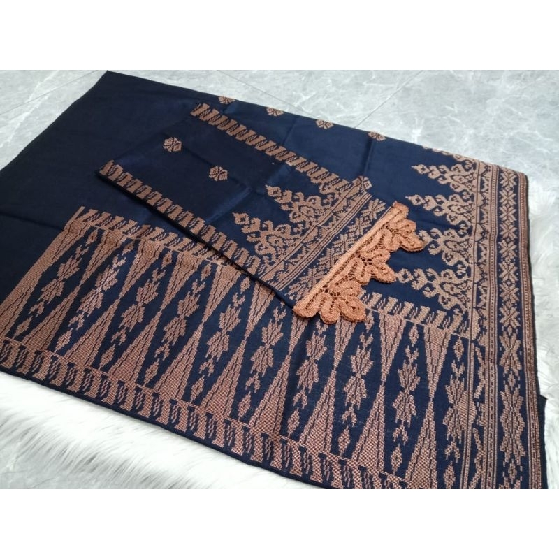 Jual Songket silungkang warna navy , blueblack Dongker motif tembaga | Shopee Indonesia