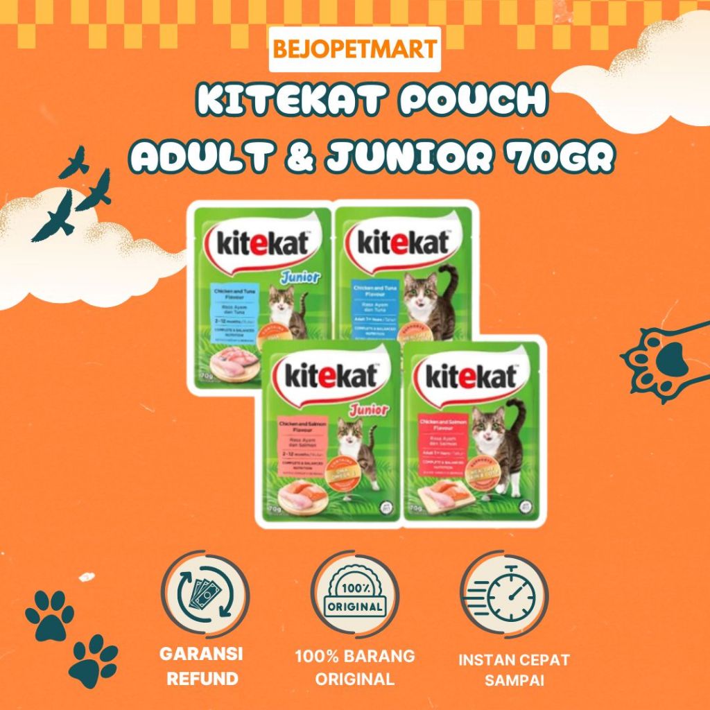 Jual KITEKAT Pouch 70Gr wet food Makanan Kucing Basah Cat Food /pcs ...