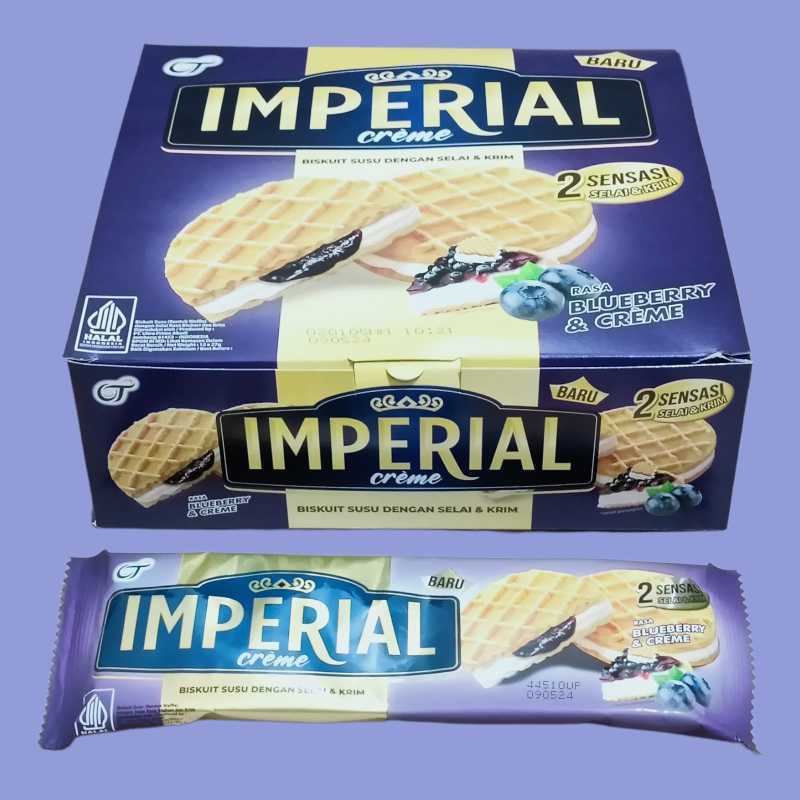 Jual Imperial Creme Biskuit Susu Dengan Selai & Krim Blueberry Isi 12 ...
