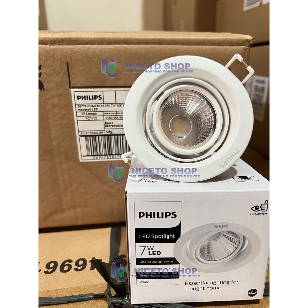 Jual Downlight Spotlight Philips 59776 070 Pomeron 7W 2700K / 4000k ...