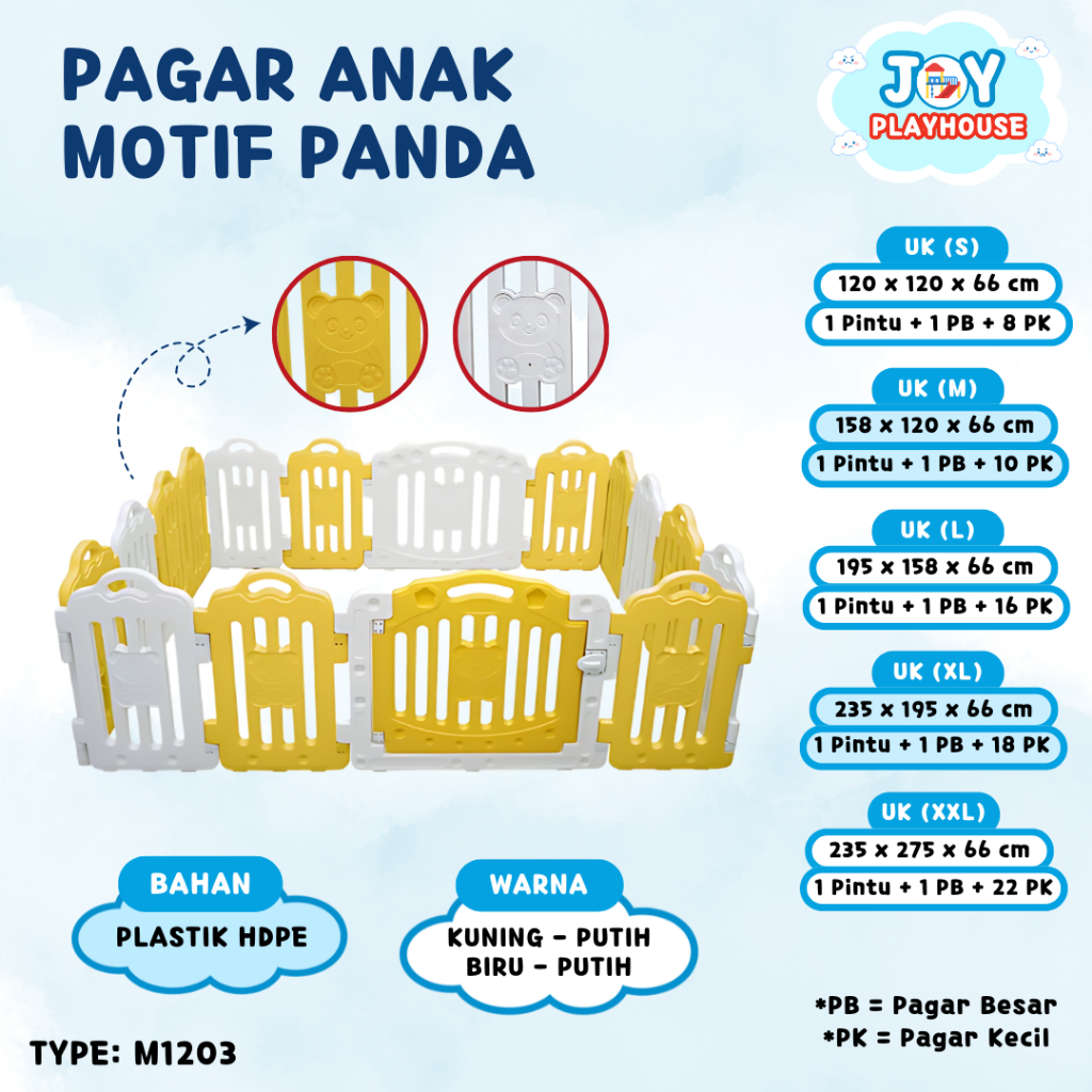 Jual Joy Playhouse X Molion Pagar Bayi Pagar Mainan Anak Baby Fence ...