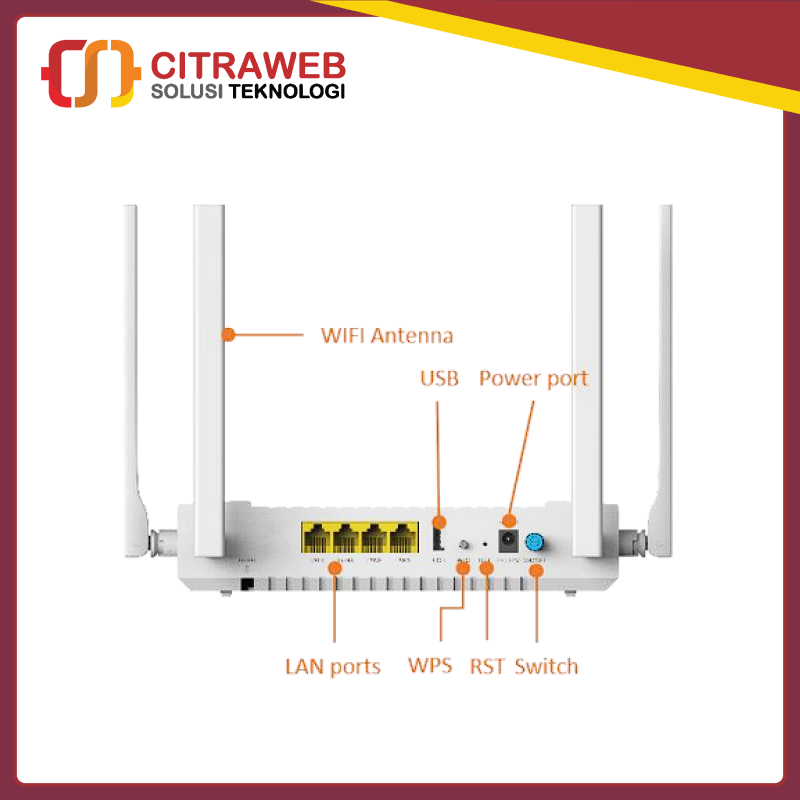 Jual C-DATA XPON ONU FD514GS3-R850 4GE DUAL BAND WIFI6 (AX3000) GPON ...