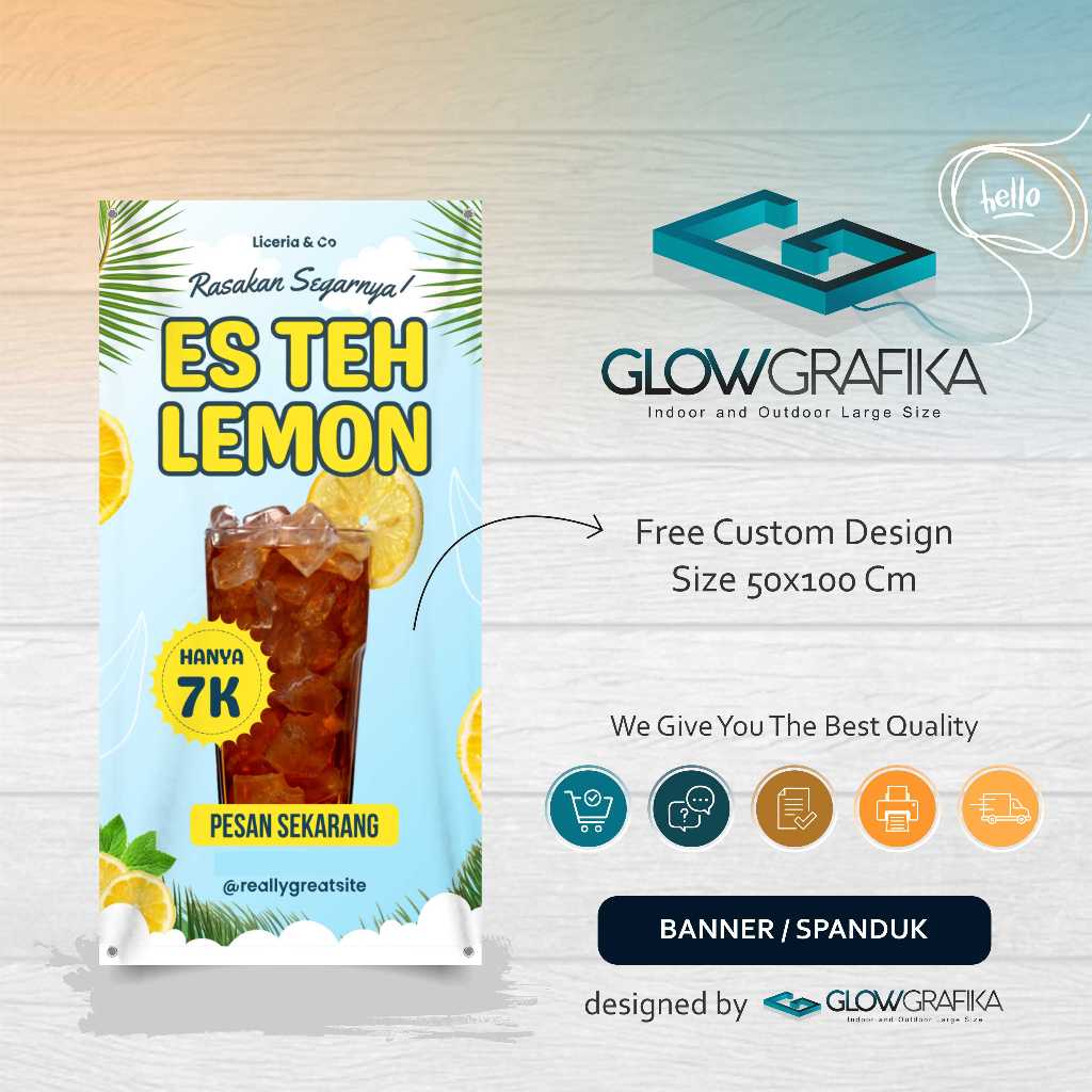Jual Cetak Spanduk Banner Es Teh Lemon | Shopee Indonesia