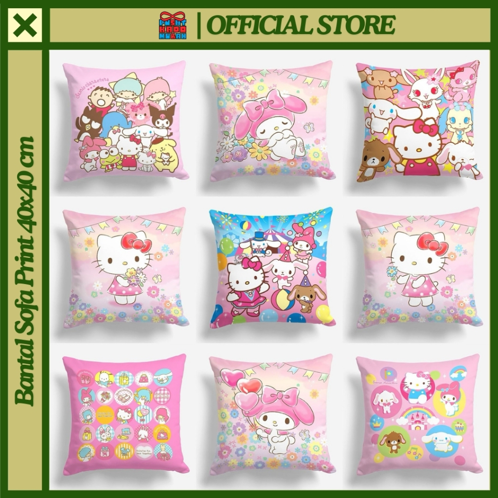Jual Bantal Sofa Print Motif Kuromi Hello Kitty My Melody Keroppi Cinnamoroll Badtz-Maru Little ...