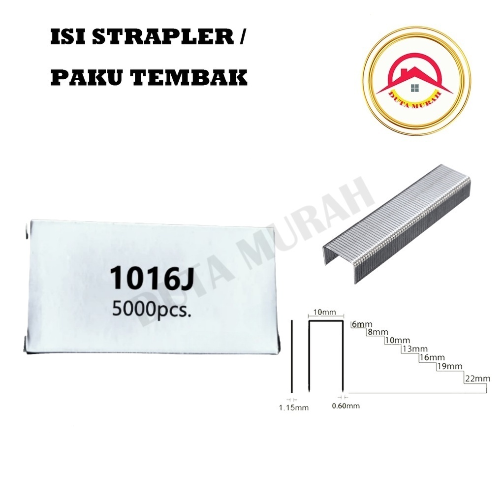 Jual Isi Staples Tembak Angin 1016J / 16 MM ... Kwalitas Terbaik ...