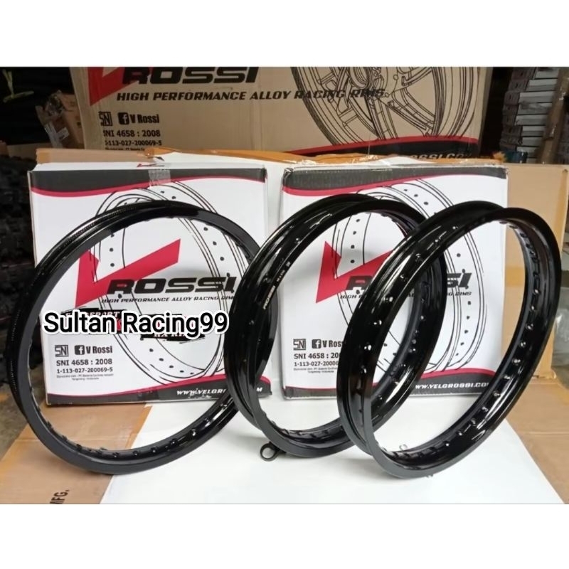 Jual Velg Rossi WM Ring 17 x 140 160 185 215 Hitam glossy black silver ...