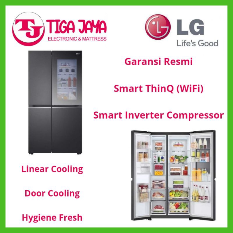Jual LG GCV257SQZW KULKAS MULTIDOOR SIDE BY SIDE 655 LITER SMART INVERTER LG GC V257SQZW GC ...