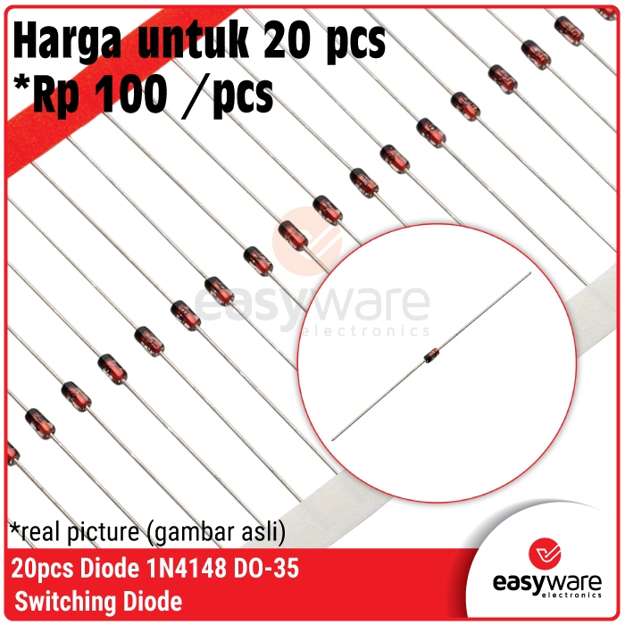 Jual 20pcs Diode 1N4148 DO-35 Small Signal Fast Switching Diode | Shopee Indonesia