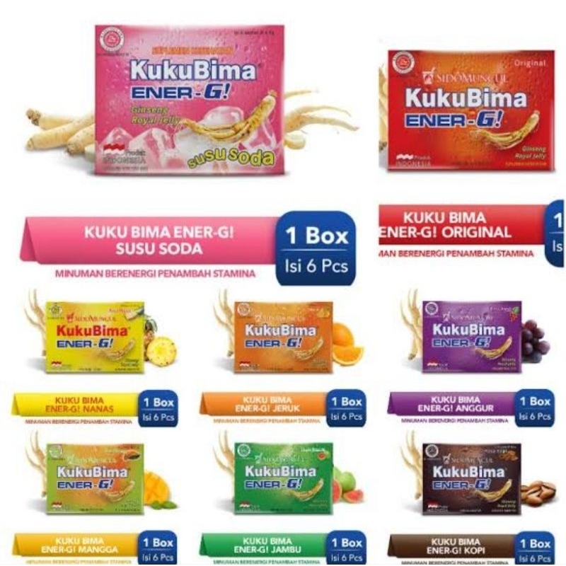 Jual Kuku Bima Ener-G Drink 1 pak isi 6 sachet | Shopee Indonesia