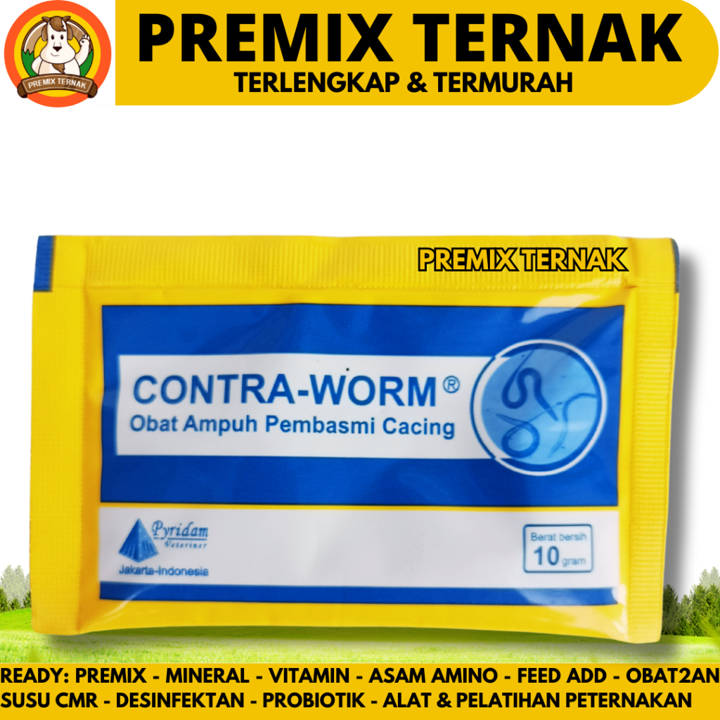 Jual CONTRAWORM 10 GRAM PYRIDAM - Obat Cacing Hewan Sapi Domba Ayam ...