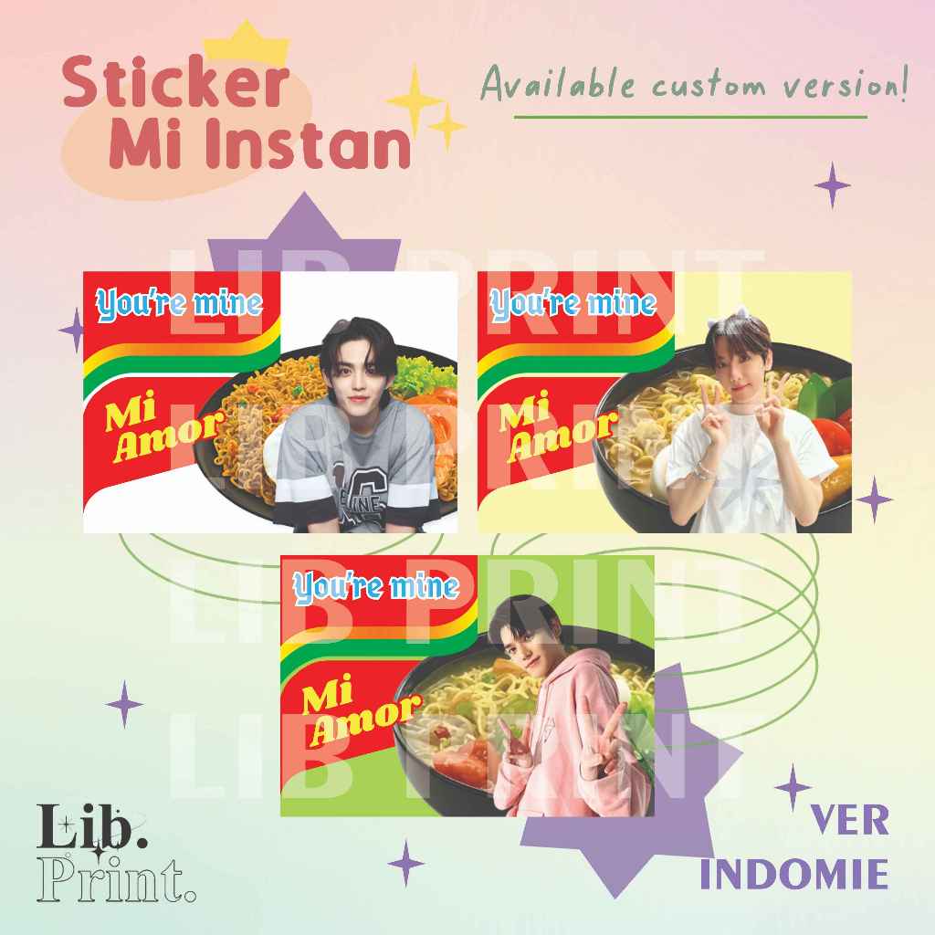 Jual STICKER INDOMIE CUSTOM NCT EXO NCT DREAM NCT 127 WAYV BTS TXT ...