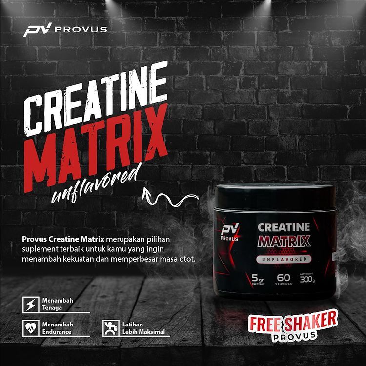 Jual PV Provus Creatine Matrix 300 gram 120 gram Creatine Monohydrate ...