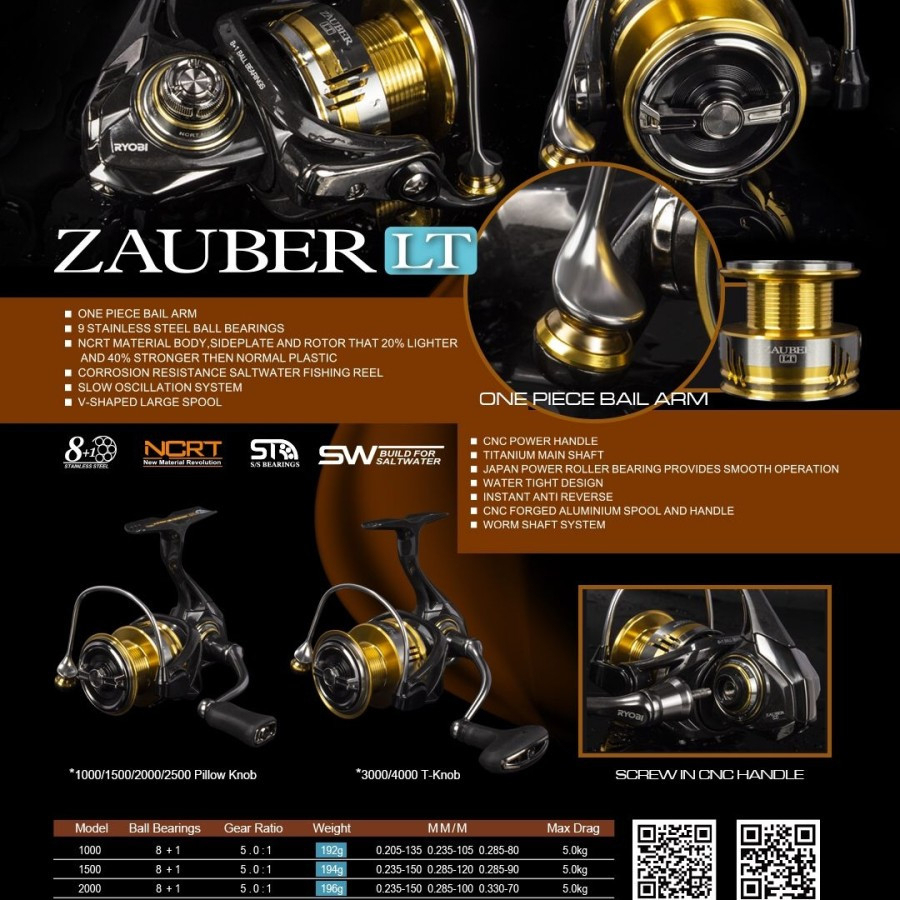Jual Reel Ryobi Zauber LT 2000/2500/3000 Salt Water- light and Tough ...
