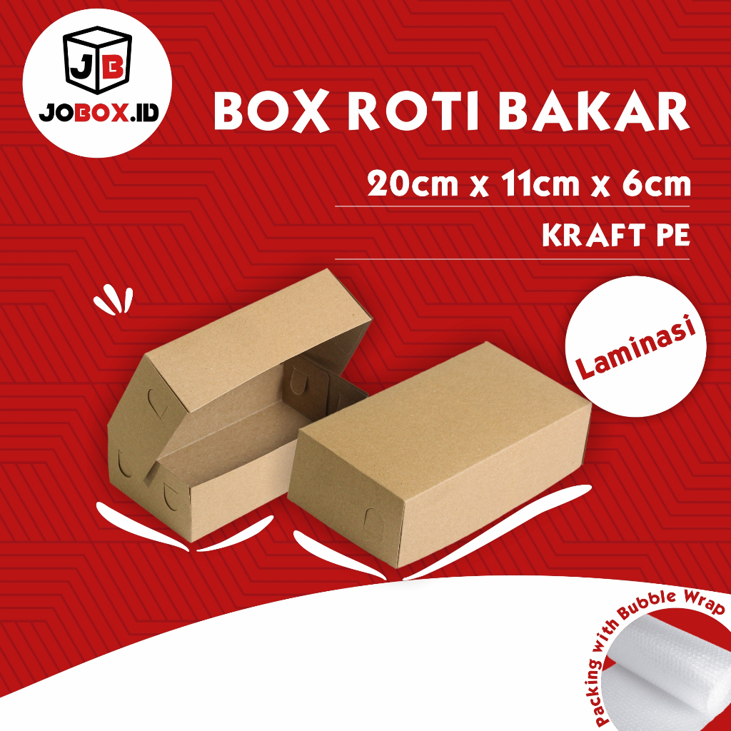 Jual Box Roti Bakar Kraft FULL LAMINASI 20x11x6 cm / Dus Roti Bakar ...