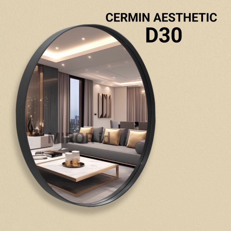 Jual Cermin Bulat Aesthetic / Cermin Bulat Diameter 30 Cm / Kaca Cermin ...