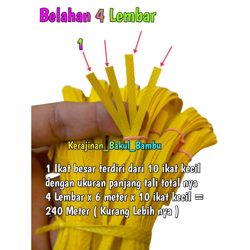 Jual Tali Kuning BELAHAN 4 LEMBAR atau tali bakul isi 10 ikat kecil ...