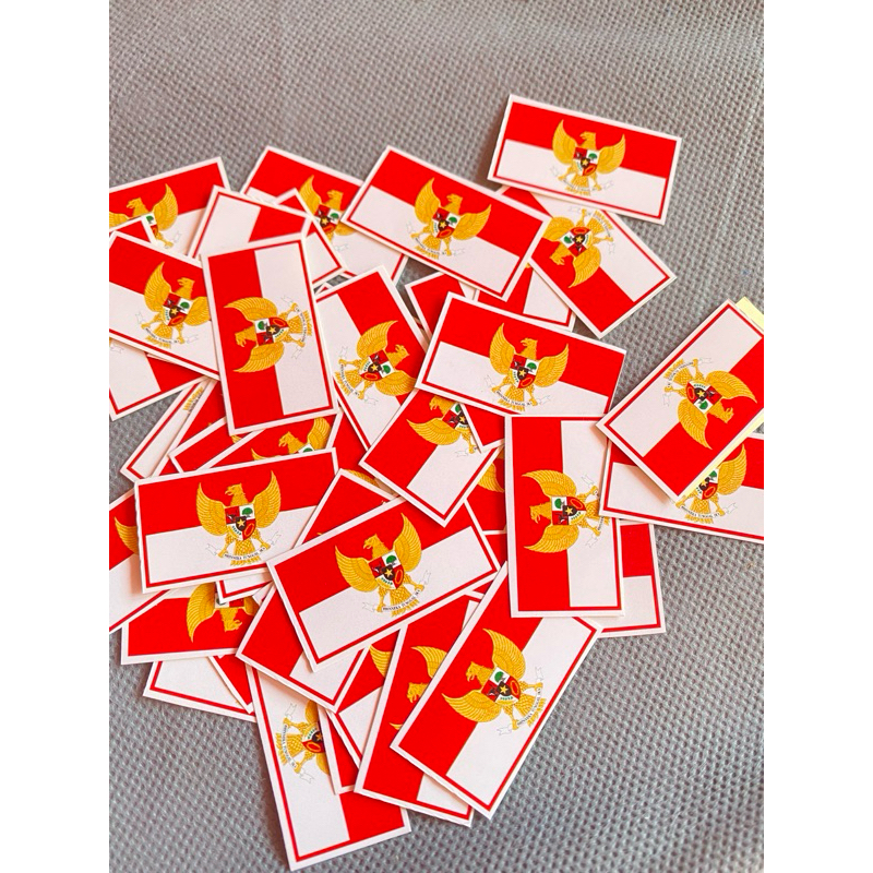 Jual Sticker Tempel pipi motif Bendera Garuda 1 pack isi 100pc | Shopee ...