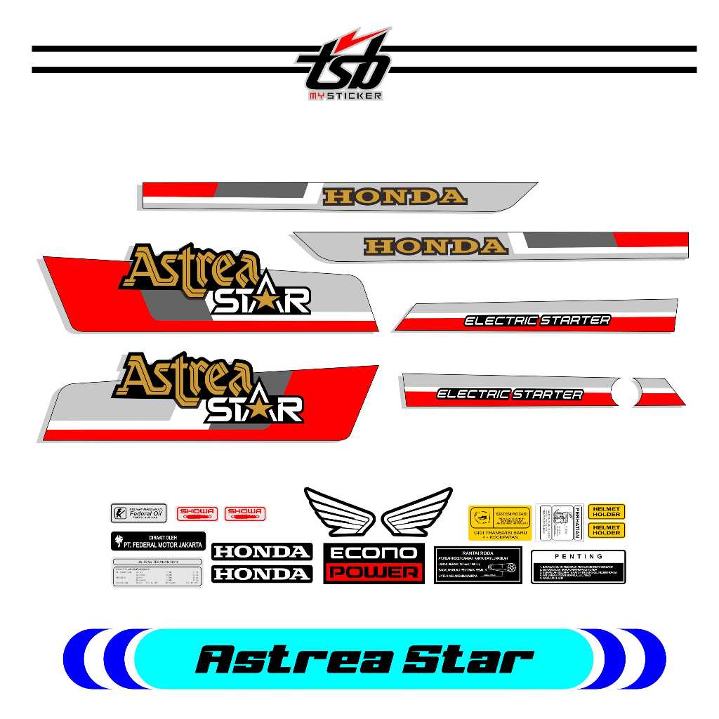 Jual striping stiker astrea star /stiker motor jadul / stiker motor ...