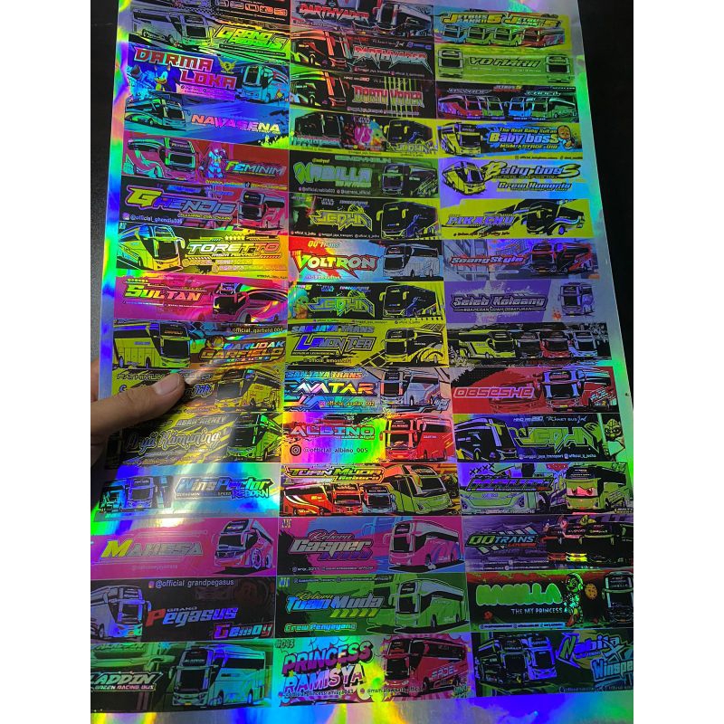 Jual PAKET 1 LEMBAR ATAU 45 PCS STICKER BUS CAMPUR DESIGN TERBARU ...