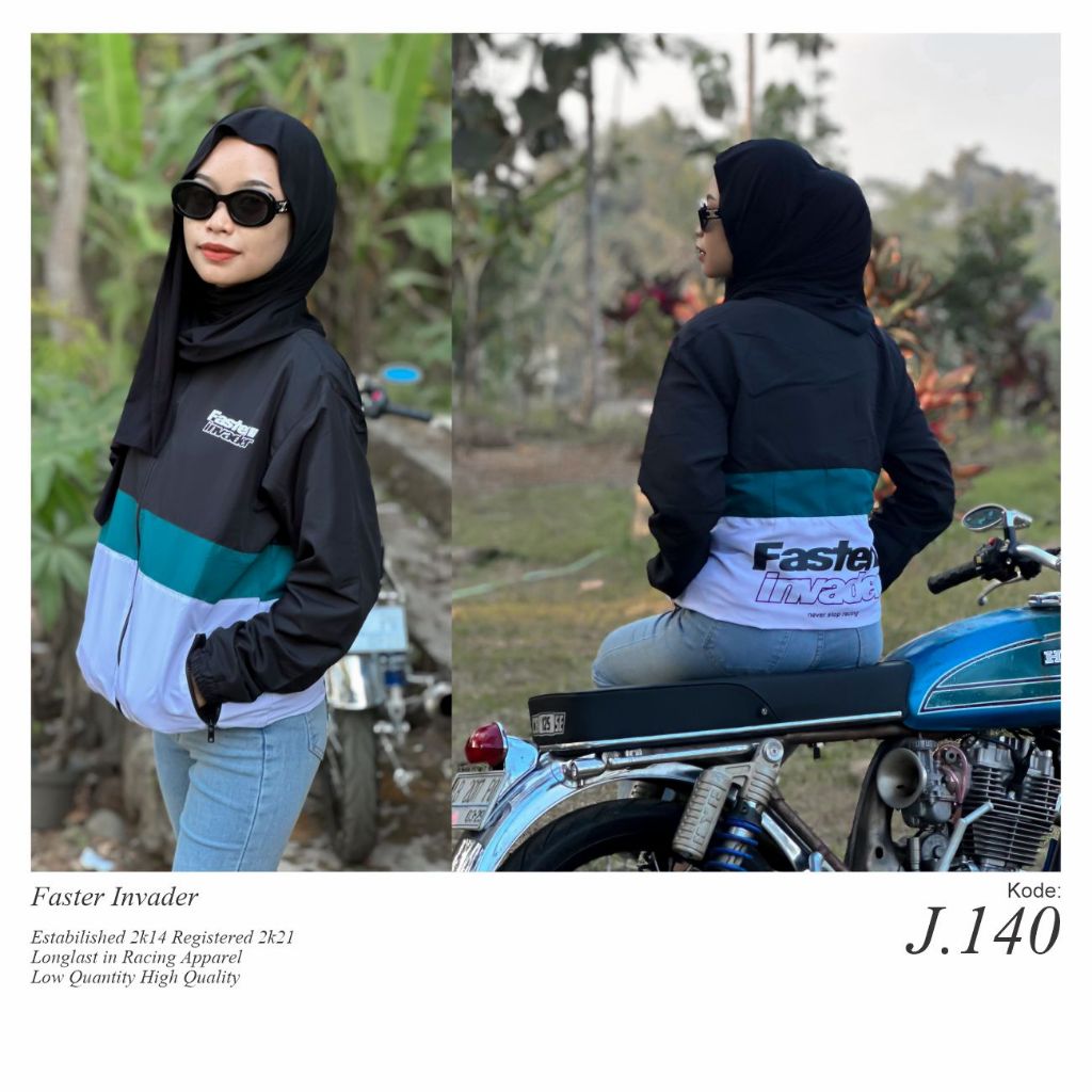 Jual Jaket track combination white tosca faster invader | Shopee Indonesia