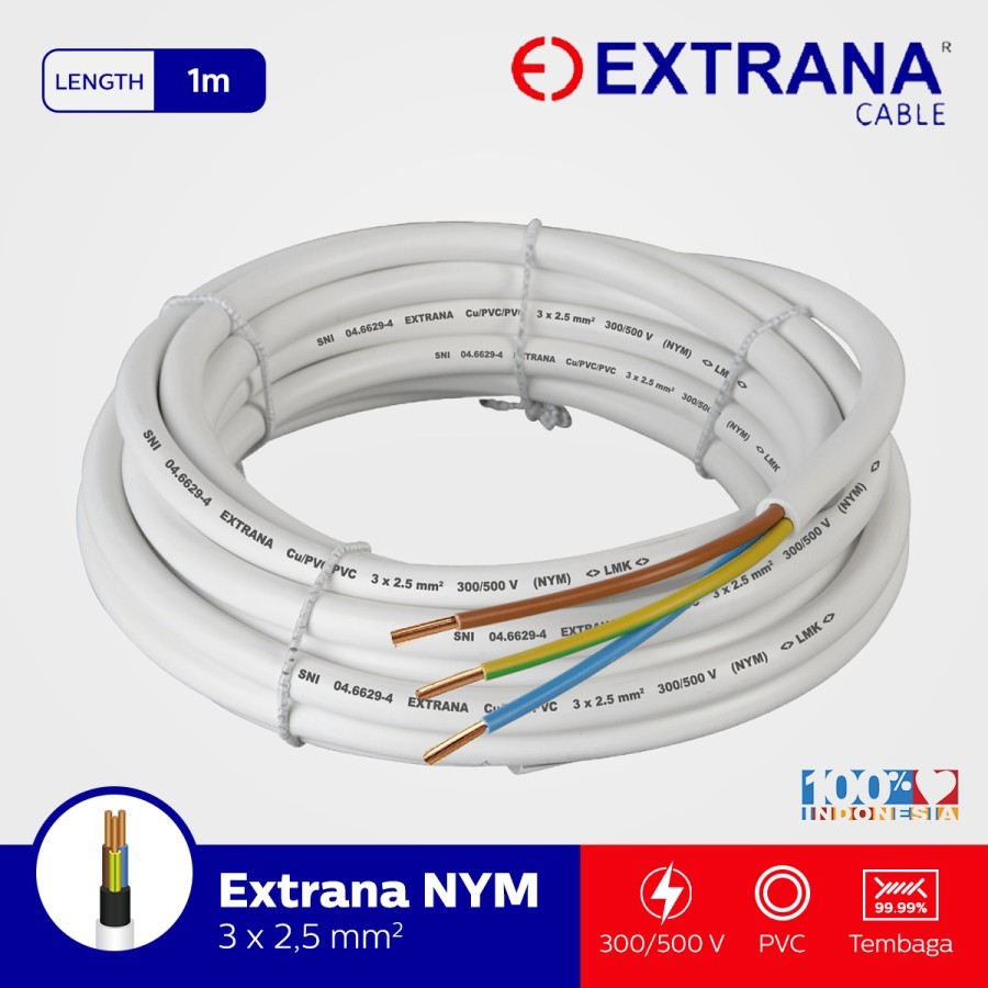 Jual KABEL LISTRIK POTONGAN EXTRANA NYM 3x2.5 3x2,5 KAWAT - HARGA PER METER | Shopee Indonesia