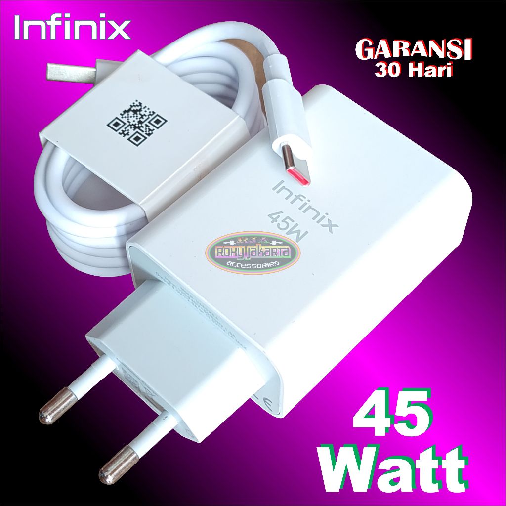 Jual Charger Infinix 45 Watt GT 10 Pro 20 Pro Note 30 40 40 Pro Zero 20 ...