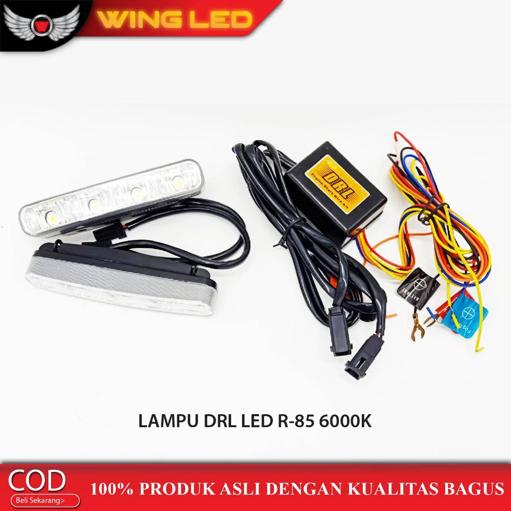 Jual Lampu DRL LED 4 mata universal untuk semua mobil (Lampu DRL LED R ...