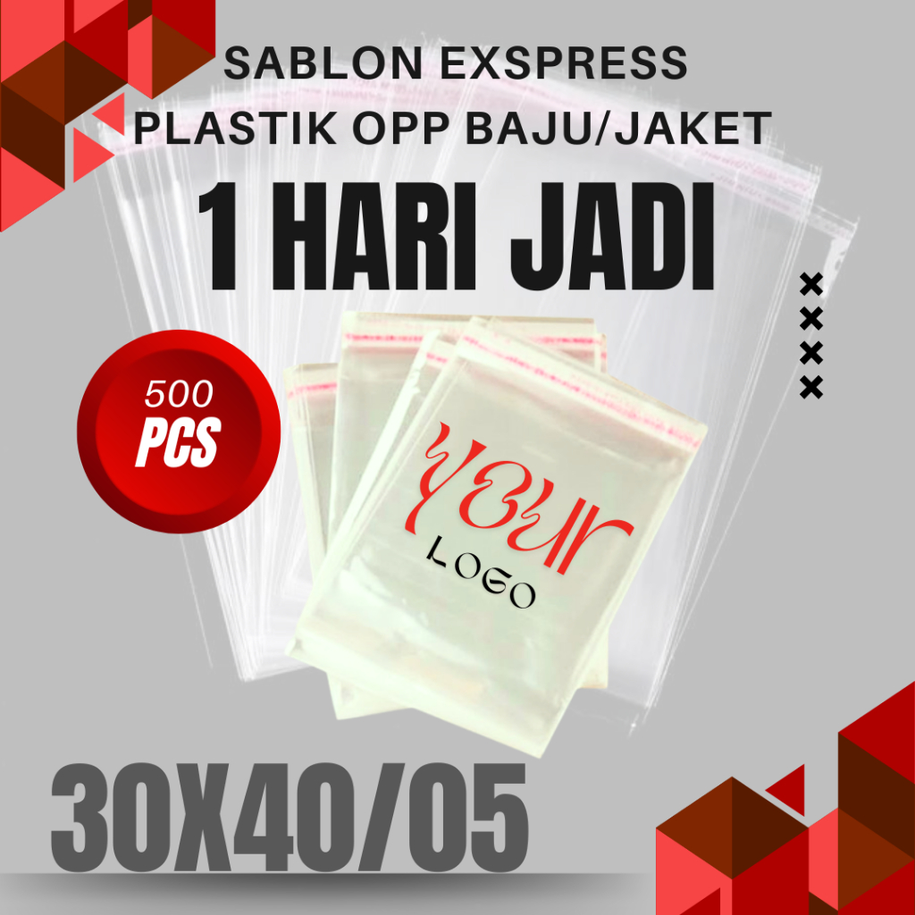 Jual CUSTOM SABLON PLASTIK OPP TEBAL 05 1RIM/500 PCS | Shopee Indonesia